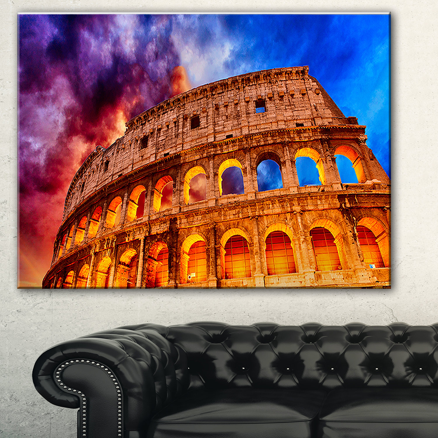 "Colosseum Rome Italy" Canvas Print, 60"x28" - Contemporary - Prints ...