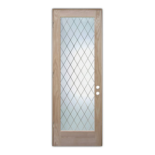 Front Doors - Diamond Grid Frosted Glass Design - 30" x 80" - CUSTOMIZE ...