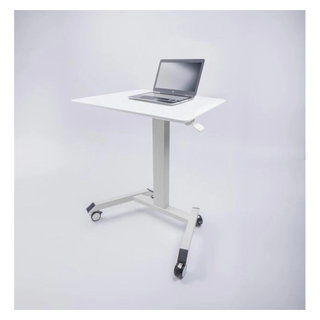 Adjustable Height Standing Office Small Desk In White Color ...