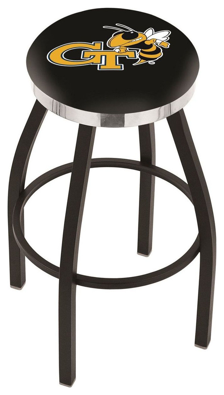 Holland L8B2C Georgia Tech 30" Swivel Bar Stool - Black/Chrome ...