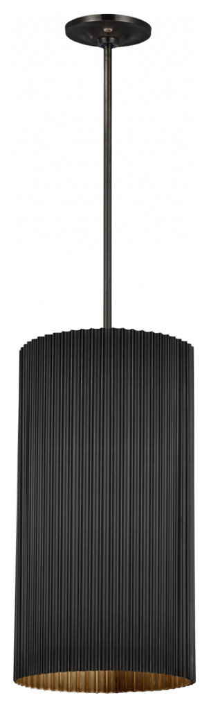 Rivers Medium Fluted Pendant, 2-Light, Bronze, Over All Height 55.5 ...