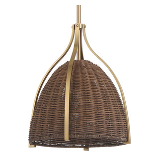 Arcelia Alturas Gold and Sable With Cased White Glass 1 Light Pendant ...