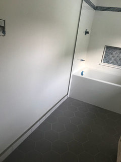 Grout color for dark gray hex floor | Houzz Forum