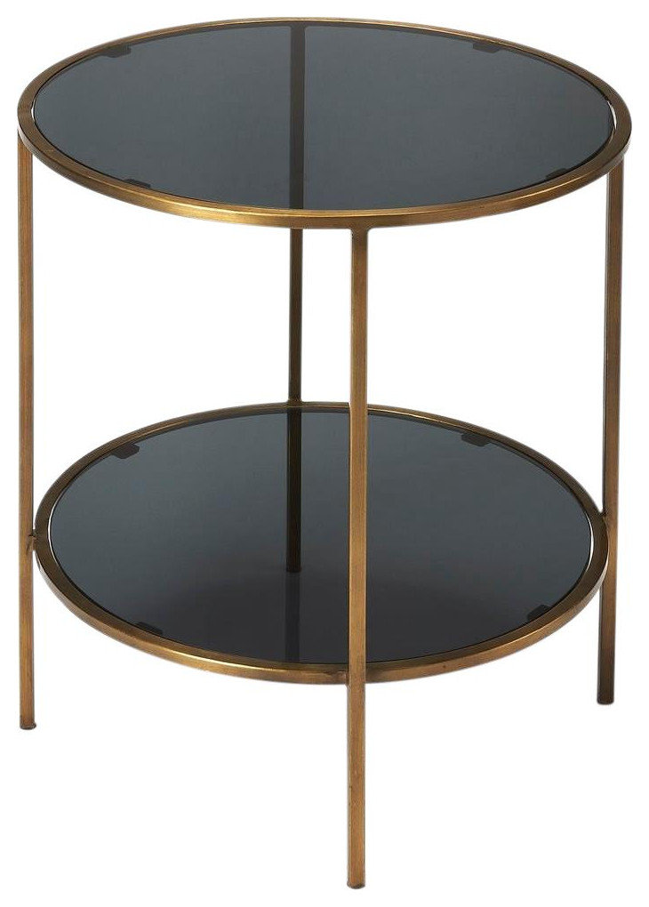 Contemporary Two-Tiered Round End Table - Contemporary - Side Tables ...