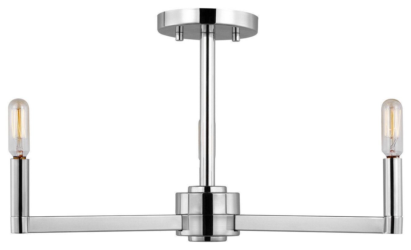Fullton LED Semi-Flush Mount, Chrome - Transitional - Flush-mount ...