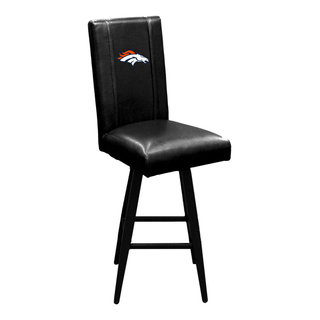 Denver Broncos Primary Swivel Bar Stool With Black Vinyl - Midcentury ...