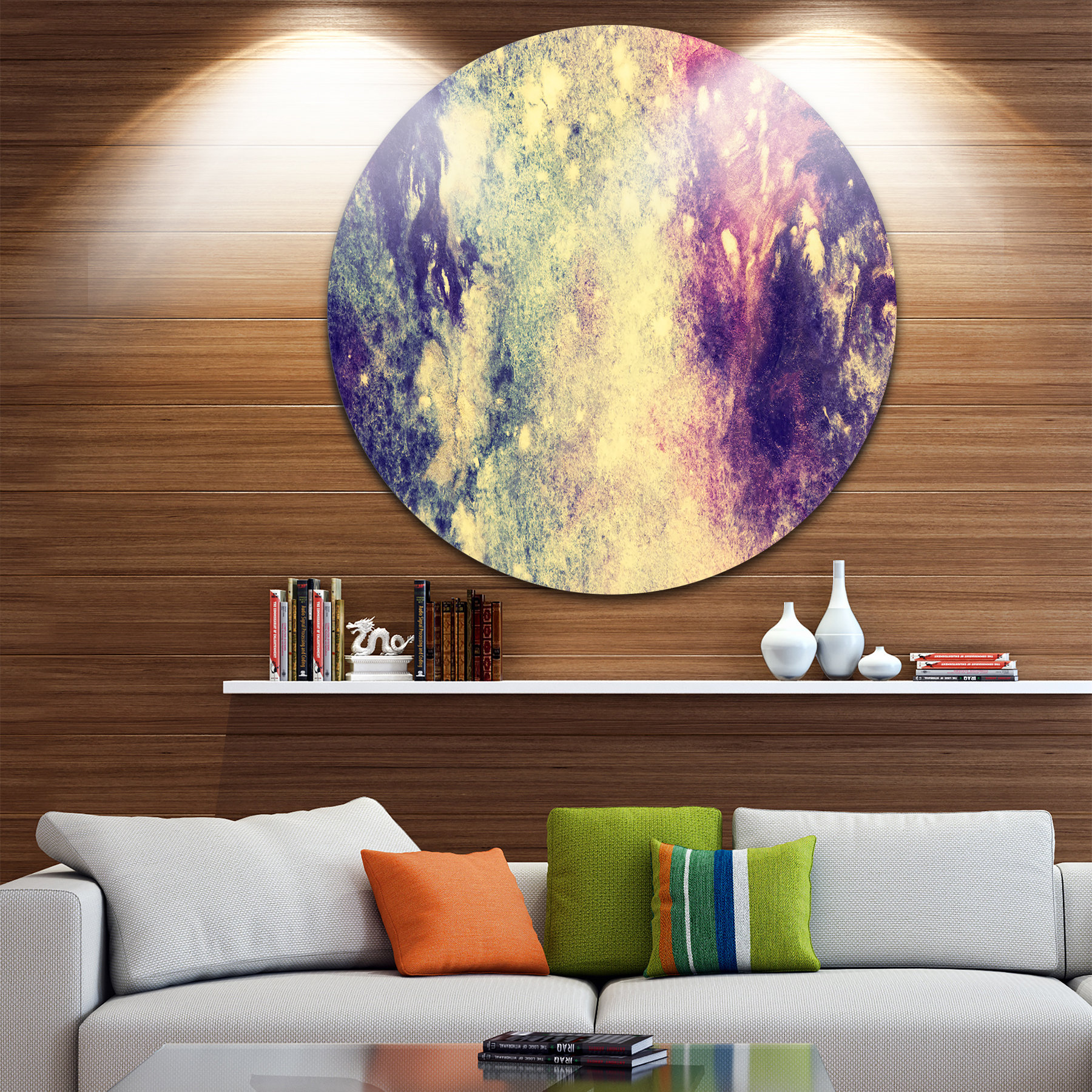 Deep Blue And Purple, Abstract Disc Metal Wall Art, Disc of 11 inch ...