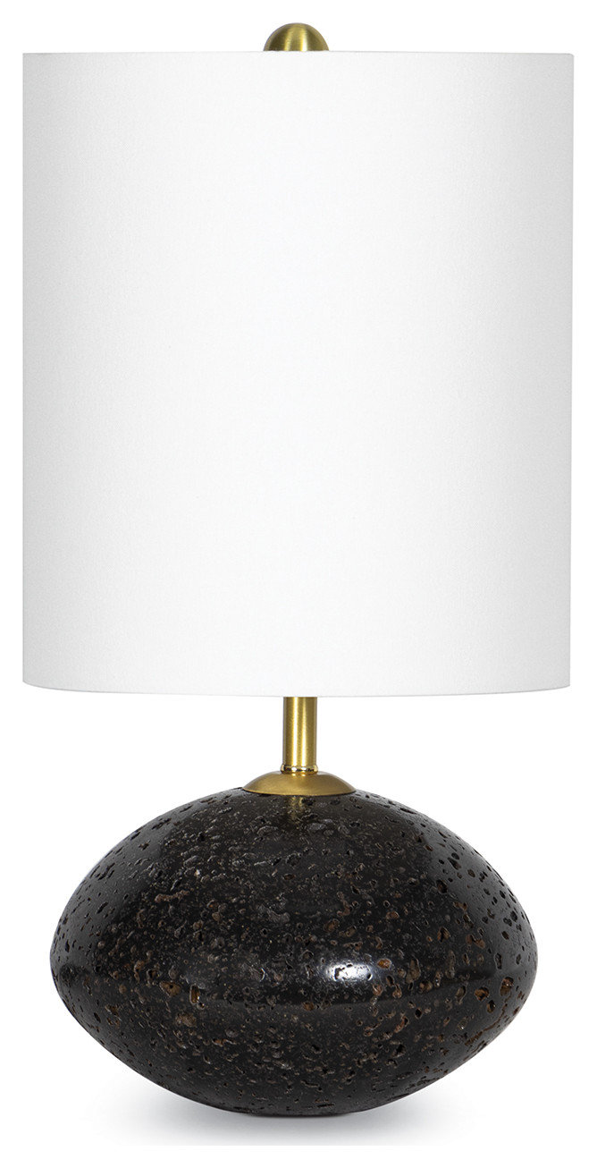 Nyx Travertine Mini Lamp, Black - Transitional - Table Lamps - by ...
