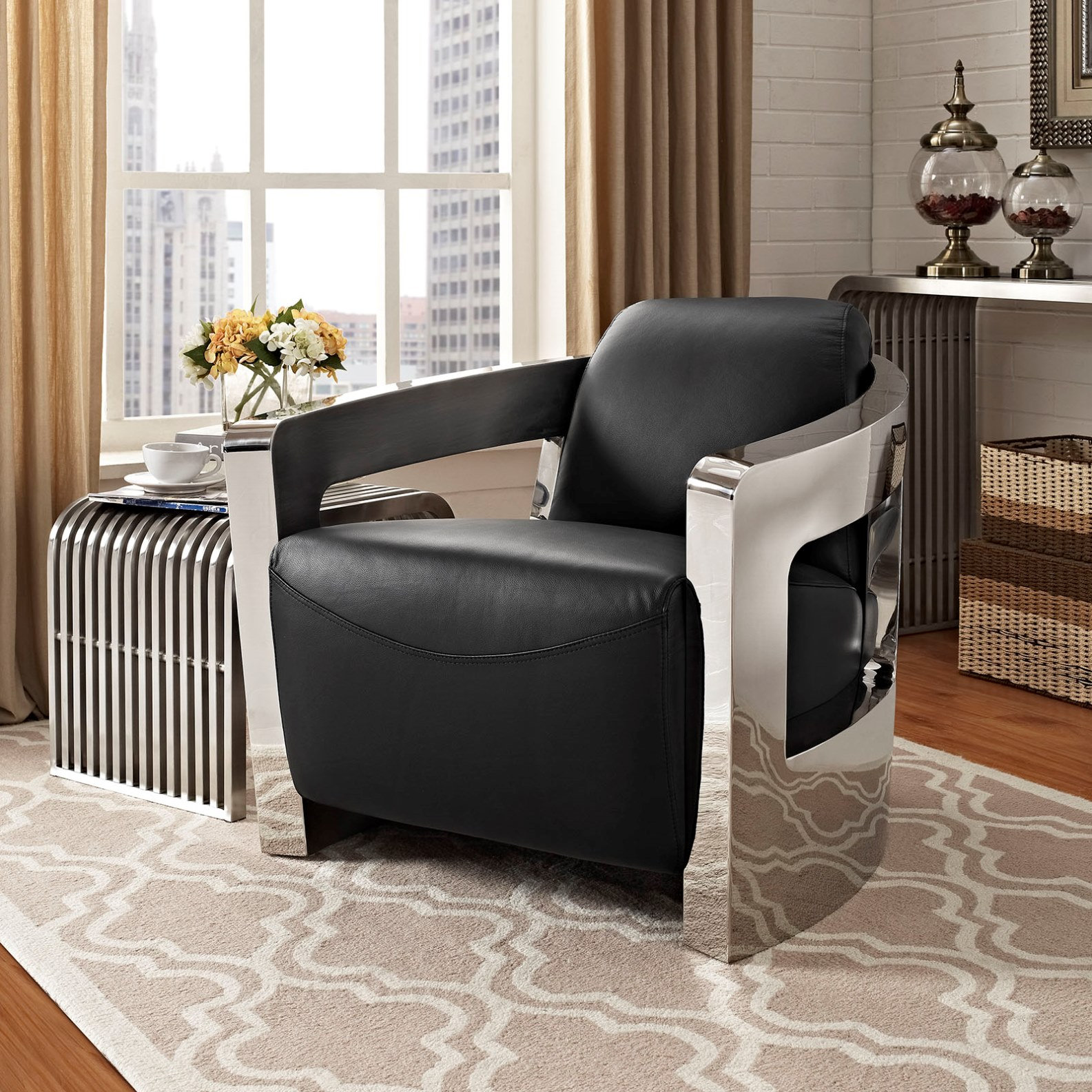 Modern Contemporary Urban Design Living Lounge Room Lounge Chair, Black ...