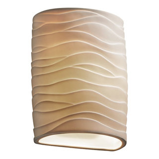 Justice Design Limoges 1-LT ADA Small Sconce, Waves/E26 CFL POR-8857 ...