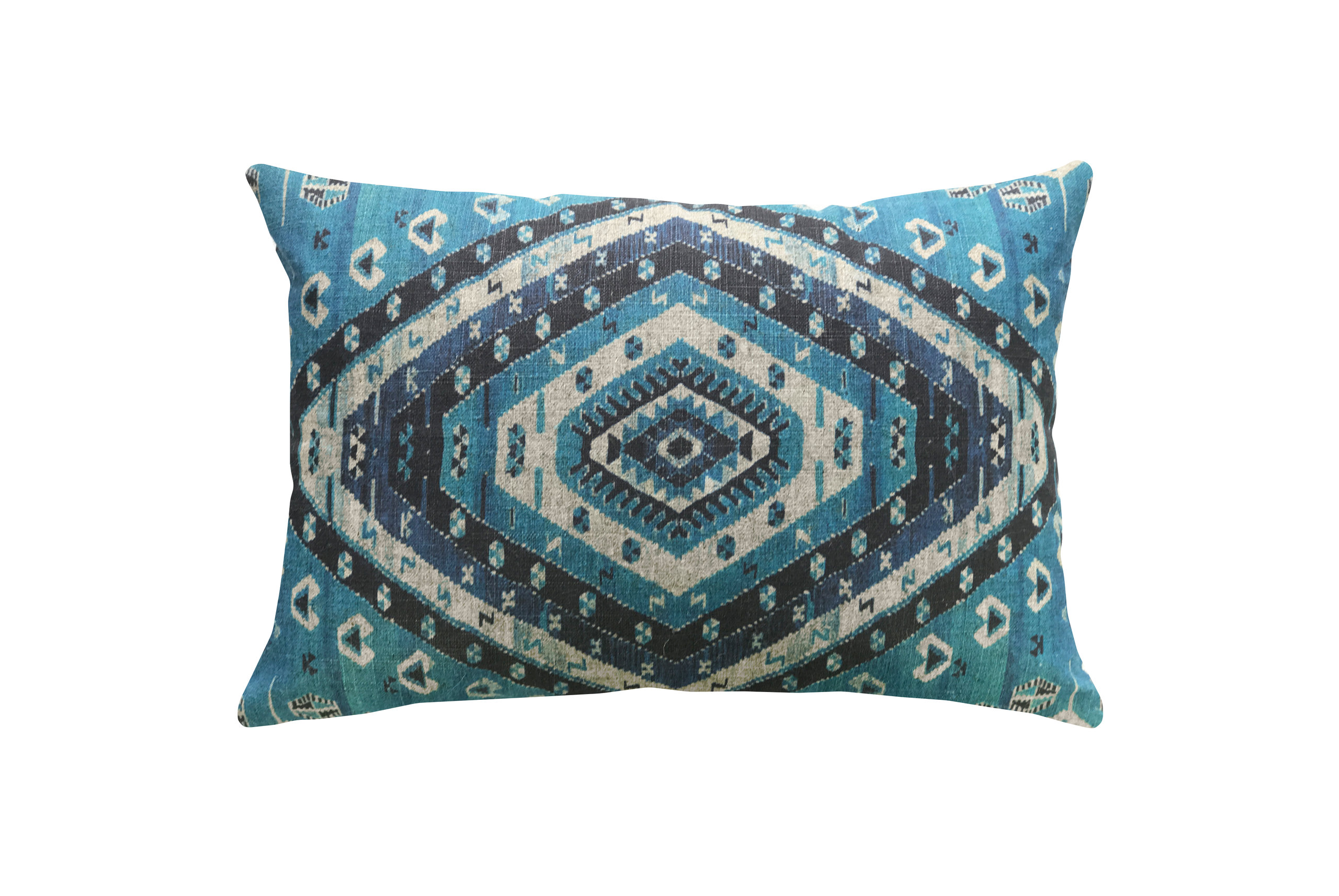 Diamond Geometric Linen Pillow, 18"x12", 18"x12" - Southwestern ...