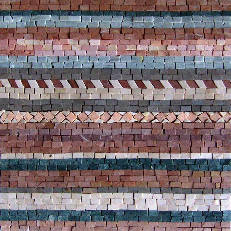 Hand-Cut Mosaic Tile Art, Stitches, 24" x 24" - Contemporary - Tile ...