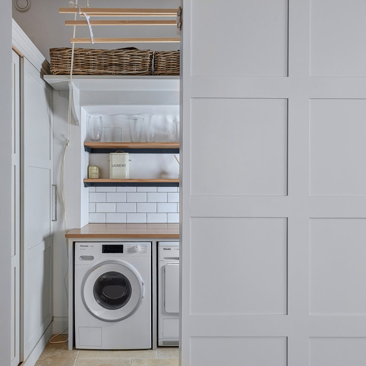 75 Beautiful Laundry Room with Subway Tile Splashback Ideas & Designs ...