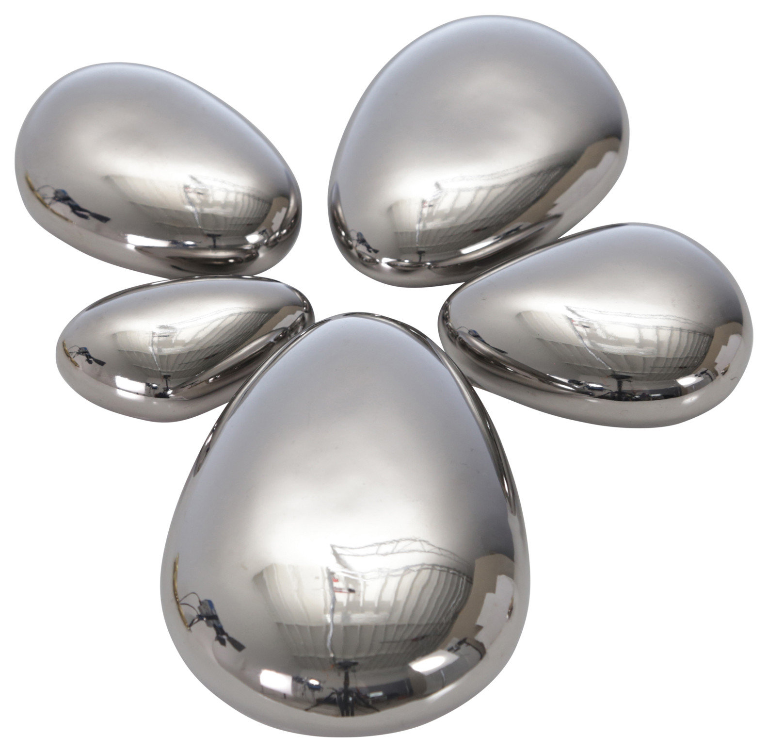 Sagebrook Home, 5-Piece Set, Ceramic Stones, Silver - Contemporary ...