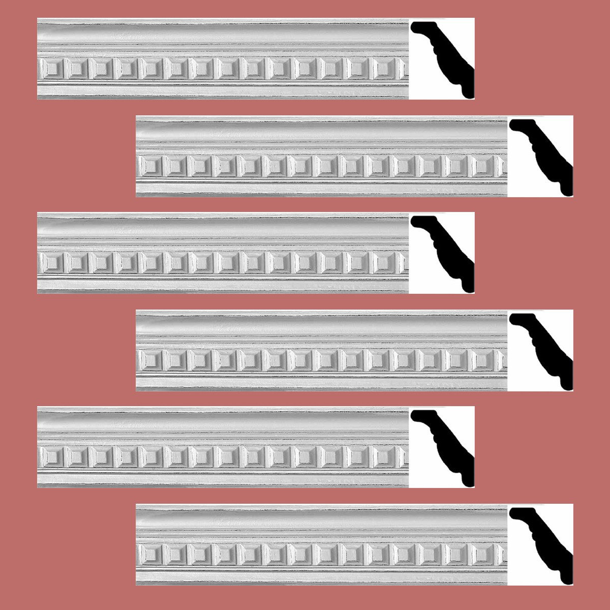 Ornate Cornice White Urethane Amelia Ornate 6 Pieces Totaling 568.5 ...