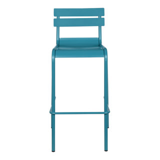 Dana Stackable Outdoor Patio Barstool, Frosted Teal, Set of 4 ...