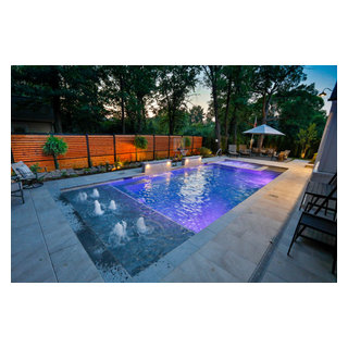Lemont, IL Rectilinear Pool with Interior Hot Tub - Traditional - Pool ...