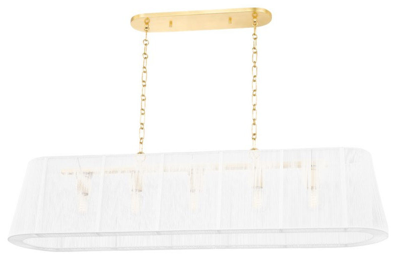Hudson Valley Verona Beach 5-Light Island-Light 7650-AGB, Aged Brass ...