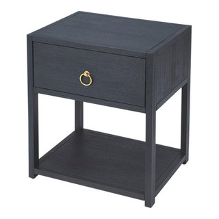 Modern Navy End Table with Drawer - Transitional - Side Tables And End ...