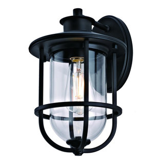 Atlantis 1-Light Nautical Outdoor Wall Sconce, Dark Bronze Finish ...