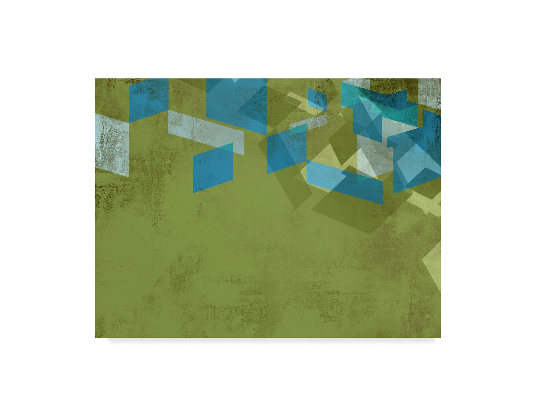 Greg Simanson 'Blue And Green' Canvas Art, 47"x35" - Contemporary ...