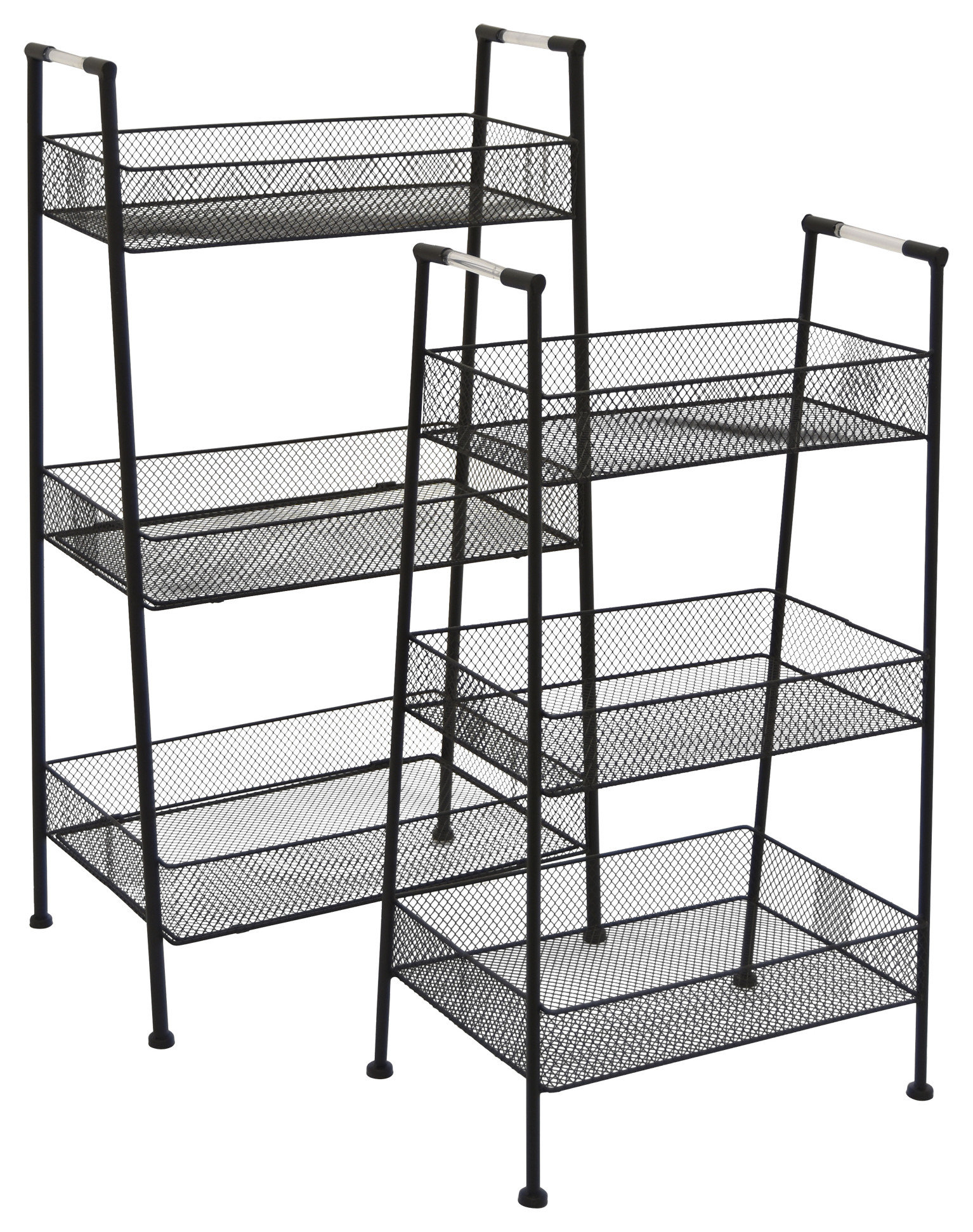 Plutus Brands Metal Plant Stand, Black Metal Set Of 2 - Industrial ...