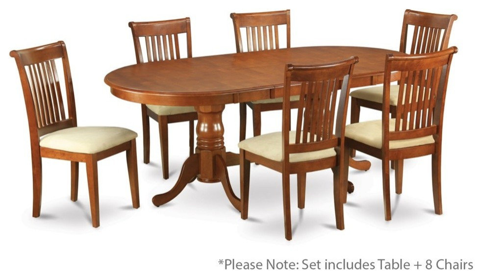 9-Piece Dining Room Set, Table Plus, 8 Chairs - Traditional - Dining ...