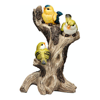 Springtime Serenade Bird Statue - Rustic - Garden Statues And Yard Art ...