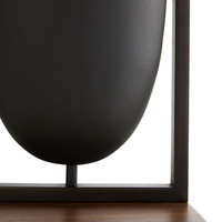 Foundry Table Lamp 1-Light Charcoal Ricestone Bronze Brown Wood Crystal ...