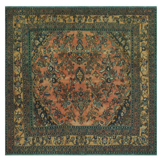 Fine Vintage Distressed Ametta Rust/Charcoal Rug, 7'4x8'1, 7'4x8'1 ...