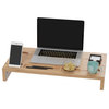 7-Compartment Monitor Stand Eco-Friendly Bamboo PC Shelf and Laptop ...