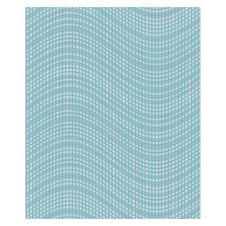 Prudence Aqua Wave Wallpaper - Contemporary - Wallpaper - by Brewster ...