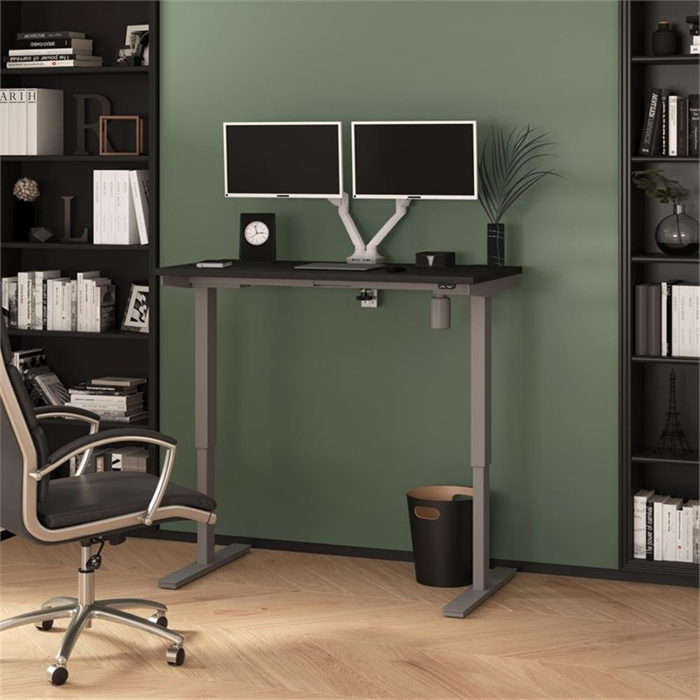 Bestar Upstand 48" Contemporary Engineered Wood Standing Desk in Deep ...