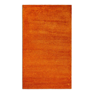 5" x 7" Orange Modern Shimmery Area Rug - Contemporary - Area Rugs - by ...