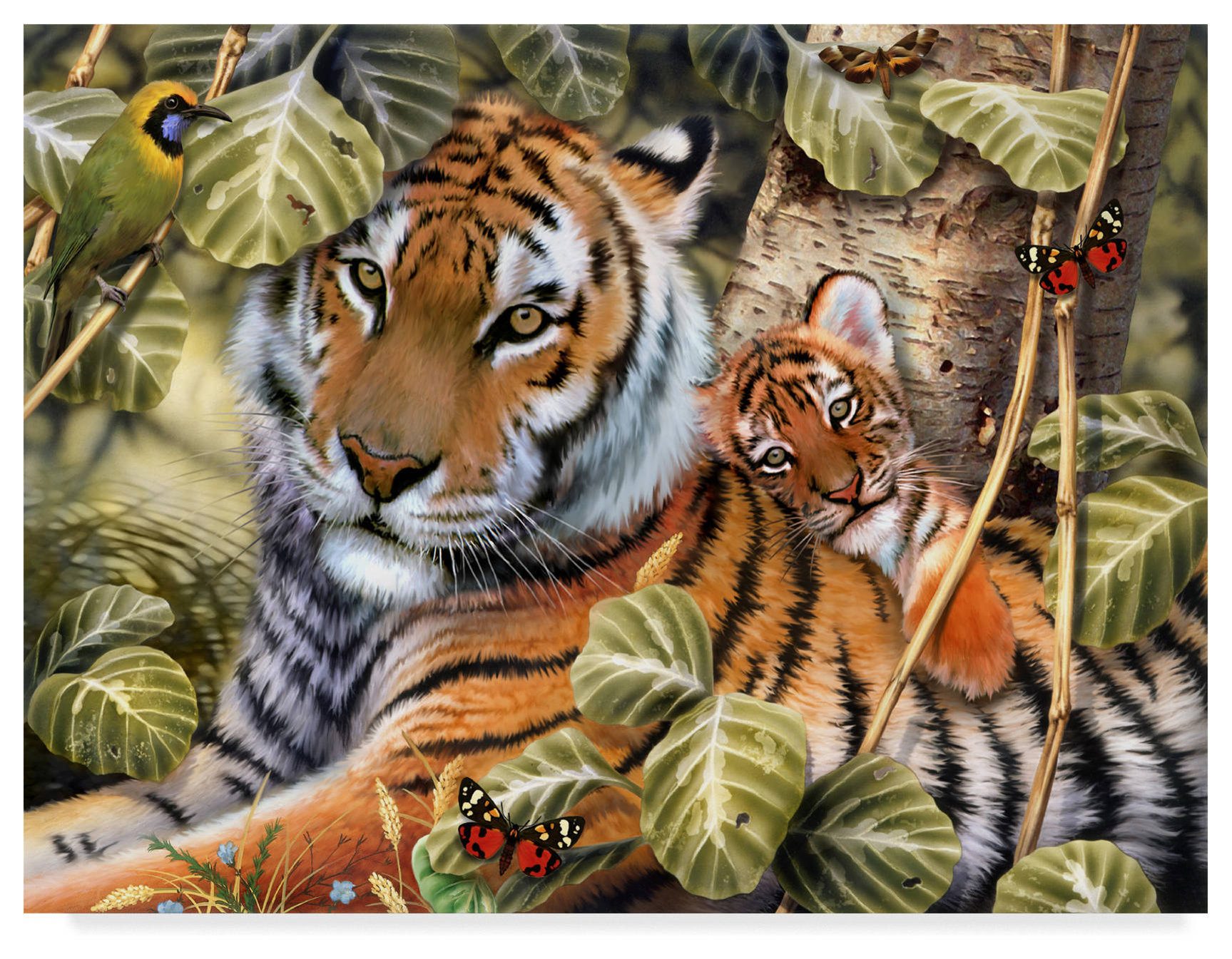 "Tiger Parents" by Howard Robinson, Canvas Art, 47"x35" - Tropical ...