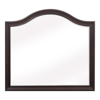 Wooden Mirror with Molded Details and Raised Edges, Brown - Traditional ...