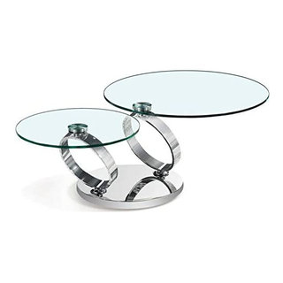 Motion Glass Top Coffee Table With Chrome Base - Contemporary - Coffee ...