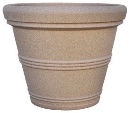 American Essence Spokane Large Round Outdoor Planter, 24 - Traditional ...