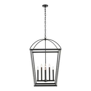 Manor Pendant Light, Urban Bronze, 24"Lx24"Wx38.5"H, 24"Lx24"Wx38.5"H ...