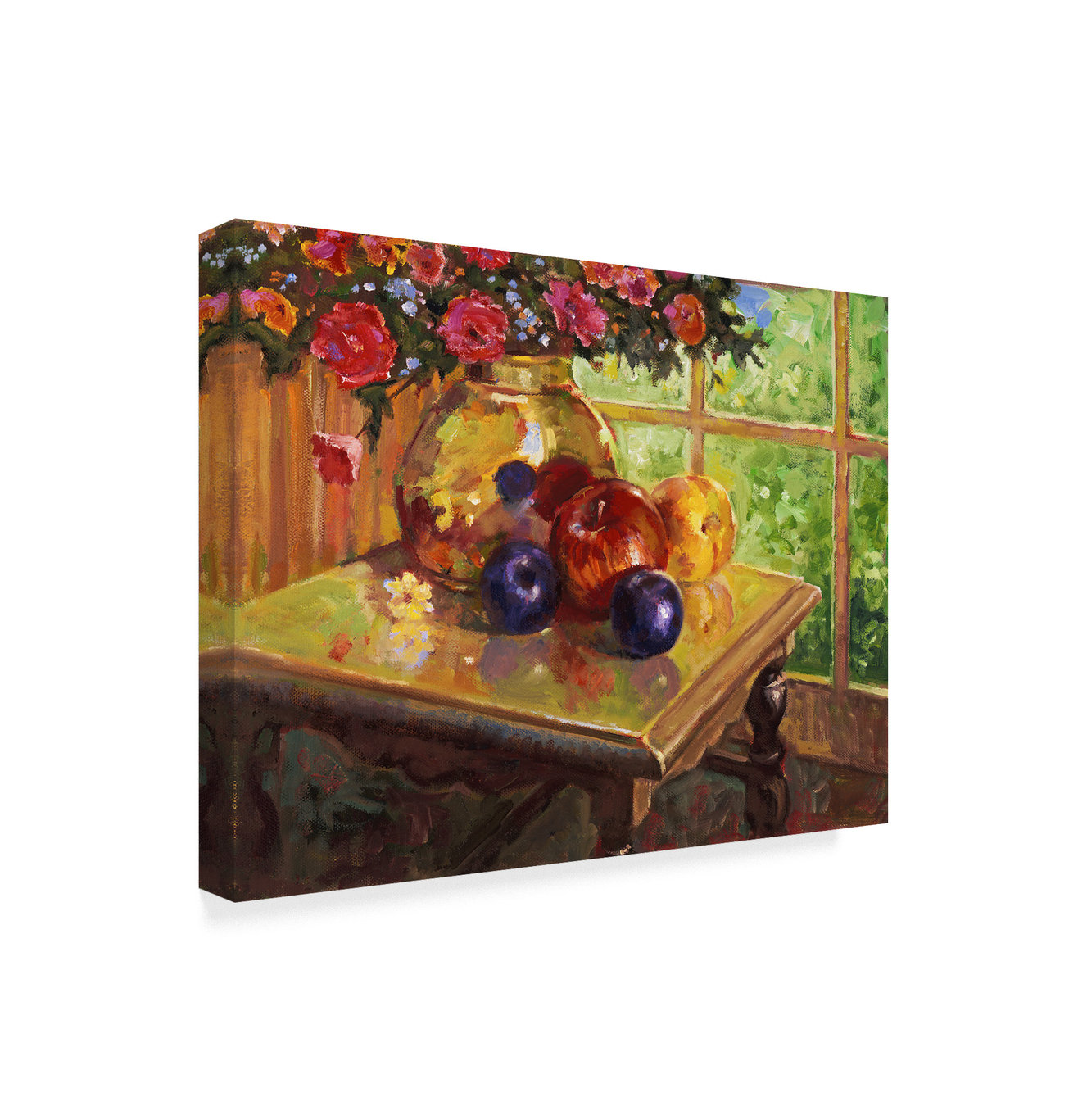 Hal Frenck 'Fruit And Flowers' Canvas Art, 24"x18" - Farmhouse - Prints ...