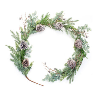 Juniper and Pine Garland, 2-Piece Set - Traditional - Wreaths And ...