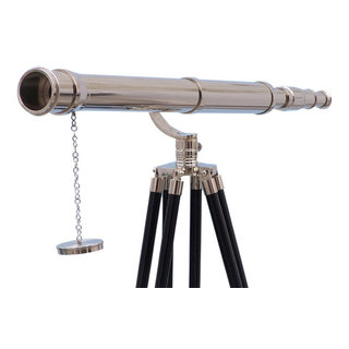 Floor Standing- Chrome Galileo Telescope 65''- Nautical Decor- Chrome ...