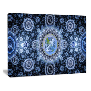 Clear Blue Psychedelic Relaxing Art, Abstract Canvas Art Print, 60"x40 ...