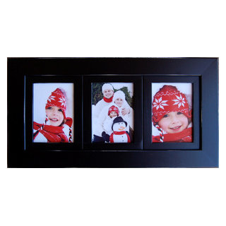 Collage Picture Frame With Three Openings Black Triple Frame, 4"x6 ...