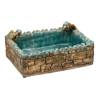 Ceramic Planter Box, Tan - Contemporary - Indoor Pots And Planters - by ...