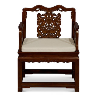 Mahogany Elmwood Imperial Palace Tai Shi Oriental Arm Chair ...