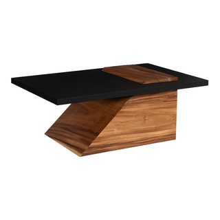 Slant Coffee Table, Natural/Black, 48x32x18"h - Industrial - Coffee ...
