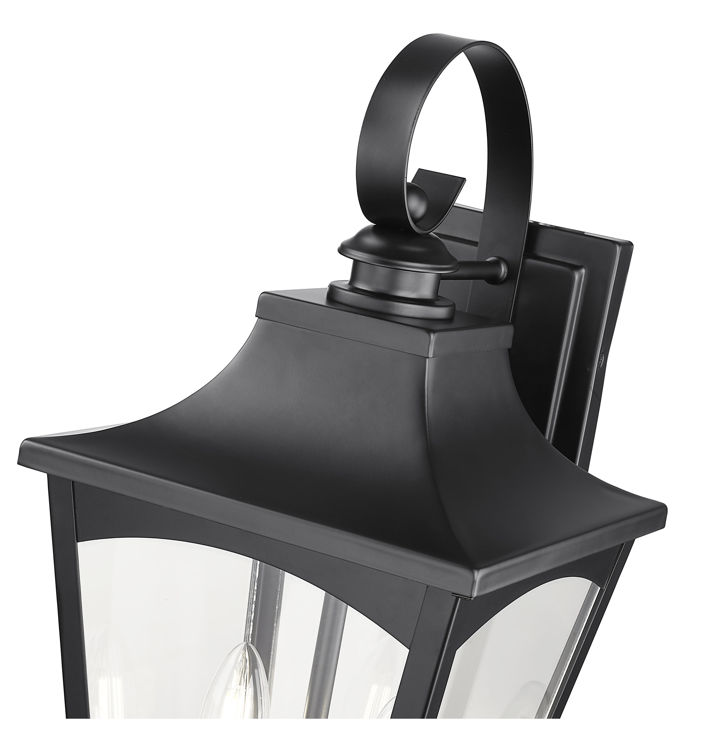 2 Light 9 in. Powder Coated Black Outdoor - Traditional - Outdoor Wall ...