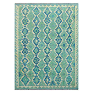Flatweave Tom Light Green/Ivory Rug, 5'9x8'0, 5'9x8'0 - Southwestern ...