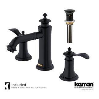 Karran 2-Handle 3-Hole Widespread Faucet With Pop-up Drain ...